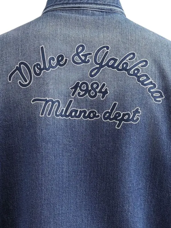 Dolce & Gabbana Dolce Gabbana Logo Embroidered Denim Shirt