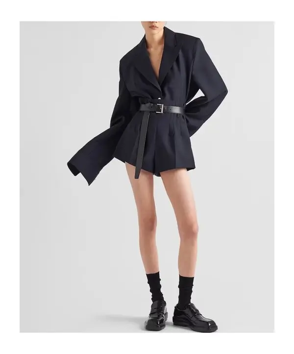 Prada Single-breasted Belted Shirt Jacket