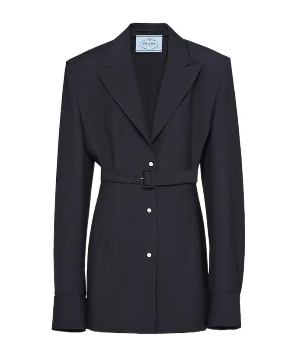 Prada Single-breasted Belted Shirt Jacket