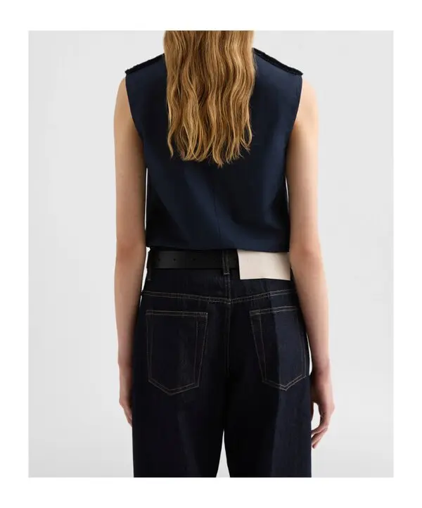JIL SANDER Poplin Ruffle Top
