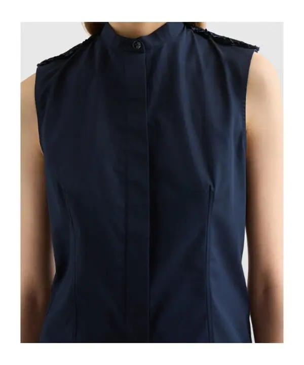 JIL SANDER Poplin Ruffle Top