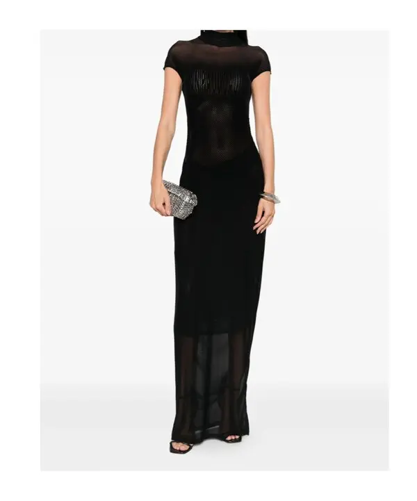 JEAN PAUL GAULTIER Mesh Panelled Maxi Dress