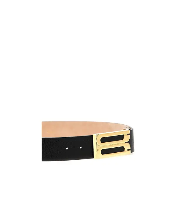 Victoria Beckham Jumbo B-buckle Belt - Black