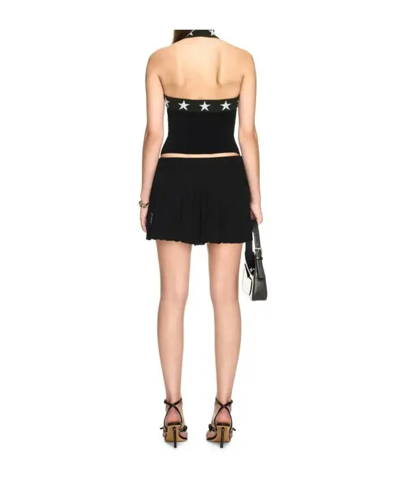 Off-White Pleated Mini Skirt - Black