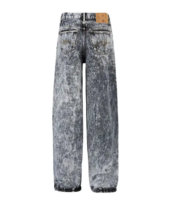 Martine Rose Acid Wash Straight Leg Jeans - Gray