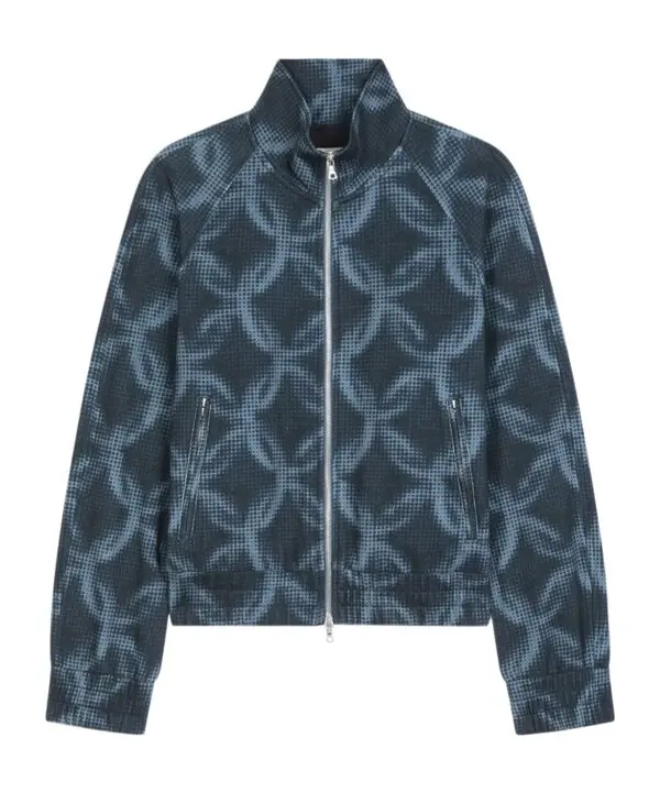 Dries Van Noten Pixel Chain Zip-up Jacket - Blue Navy