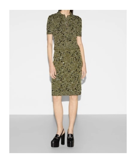 Gucci Sequined Tweed Skirt