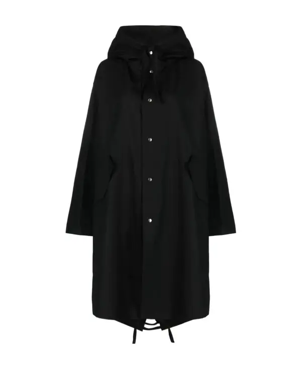 JIL SANDER Logo Parka Coat - Black