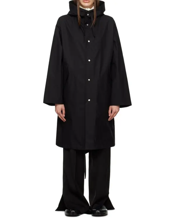 JIL SANDER Logo Parka Coat - Black