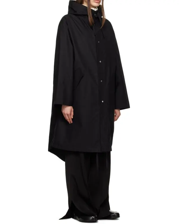 JIL SANDER Logo Parka Coat - Black