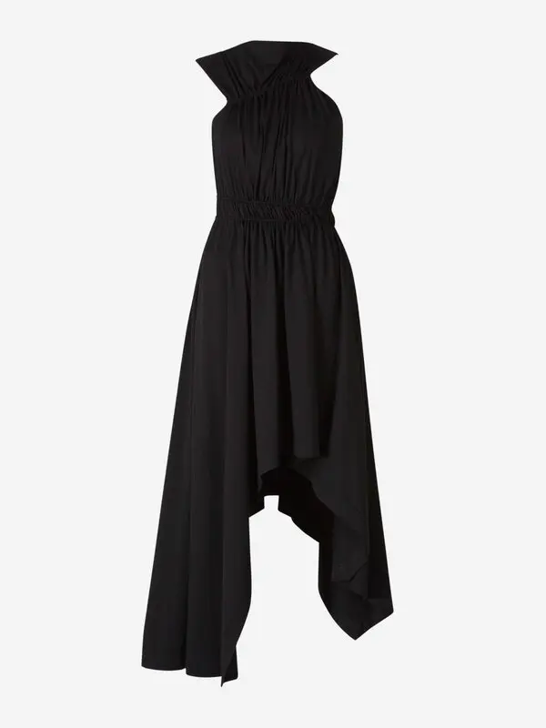 Alexander McQueen Asymmetrical Boat-neck Sleeveless Dress - Black
