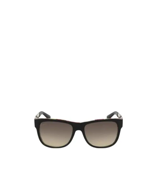 Gucci Black And Gold Logo Detail Sunglasses - Gray