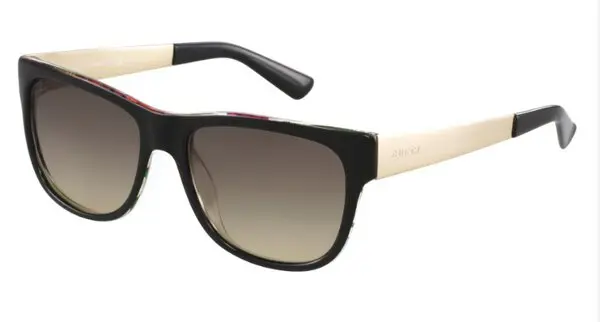 Gucci Black And Gold Logo Detail Sunglasses
