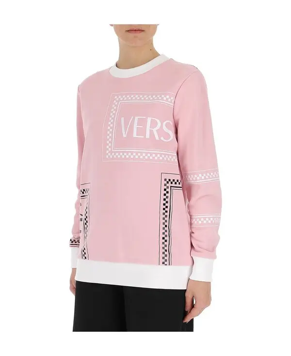 Versace Logo Printed Long Sleeve Sweater