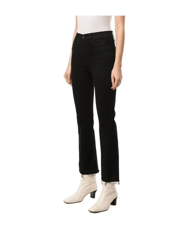 MOTHER The Hustler Ankle Fray Jeans - Black
