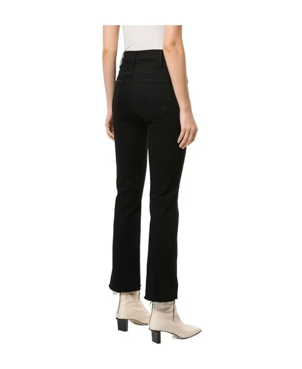 MOTHER The Hustler Ankle Fray Jeans - Black