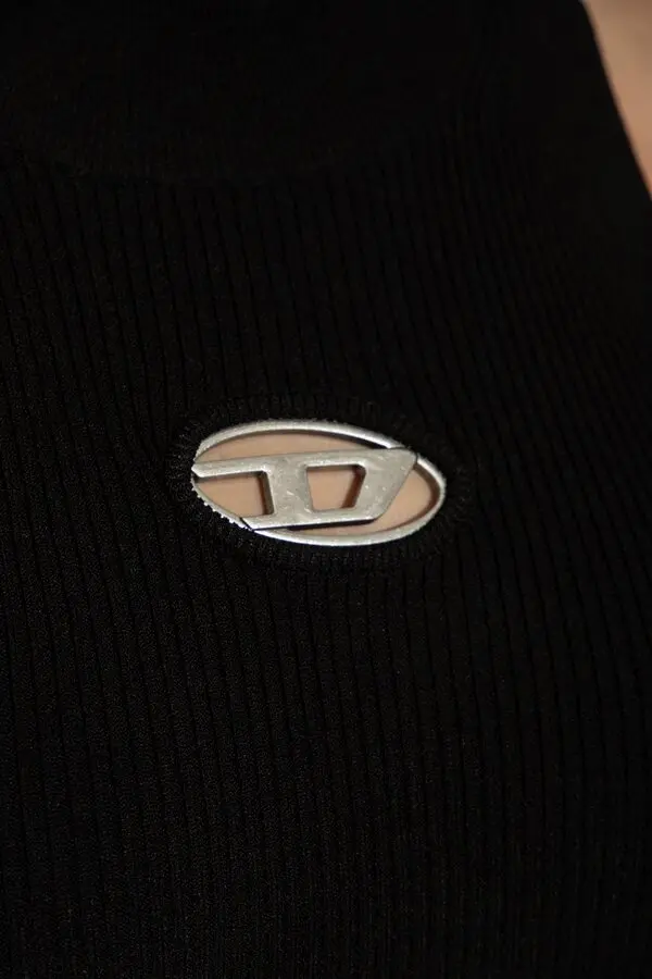 DIESEL® Ribbed Mock Neck Dress
