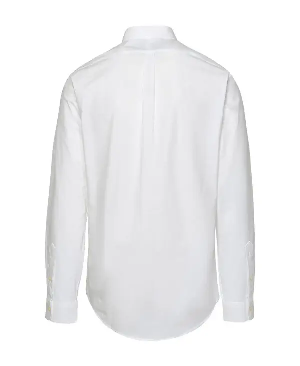 Polo Ralph Lauren Logo Embroidered Long-sleeved Shirt - White
