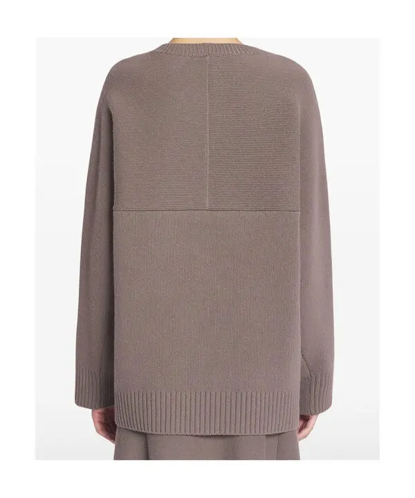 LANVIN Ribbed Cuff Oversized Jumper - Gray