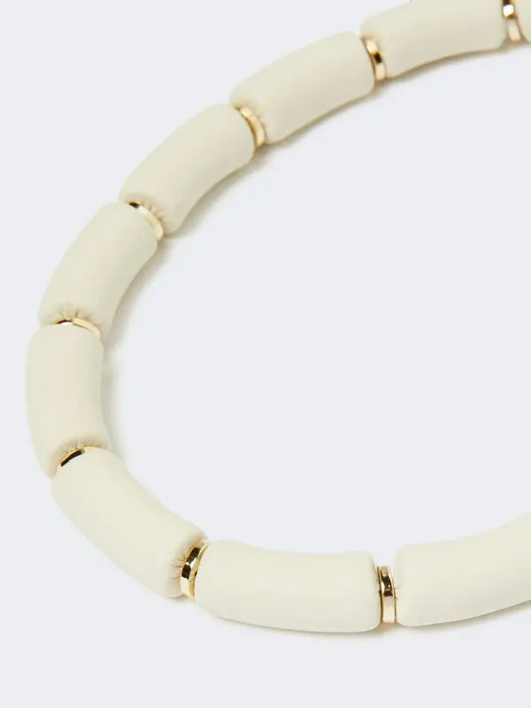 Max Mara Leather Choker Necklace With Metal Details