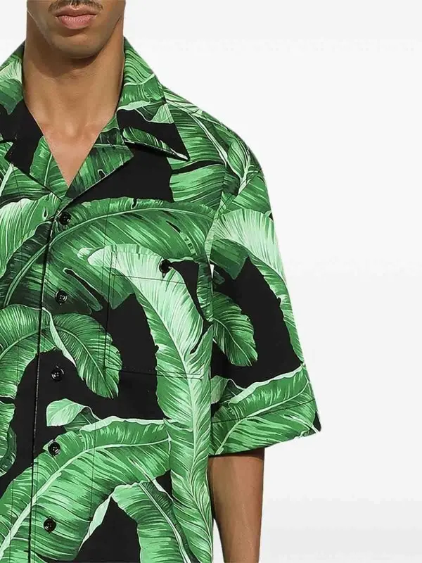 Dolce & Gabbana Leaf-print Silk Shirt