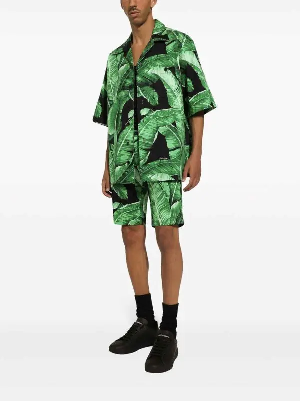 Dolce & Gabbana Leaf-print Silk Shirt