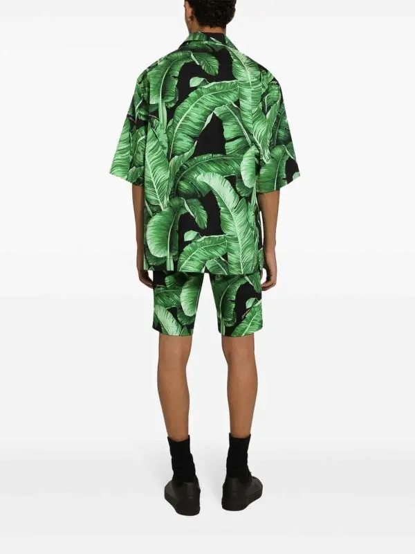 Dolce & Gabbana Leaf-print Silk Shirt