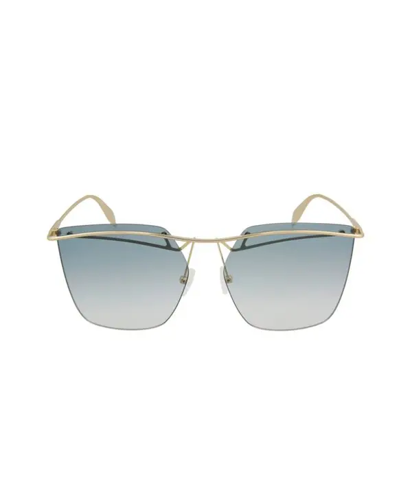 Alexander McQueen Logo Detail Sunglasses - Gray