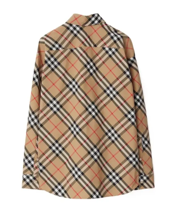 Burberry Check Print Long Sleeve Shirt - Nude