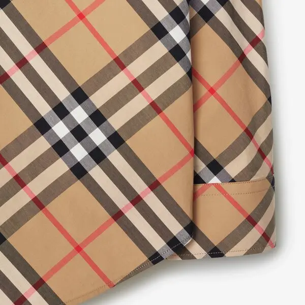 Burberry Check Print Long Sleeve Shirt - Nude