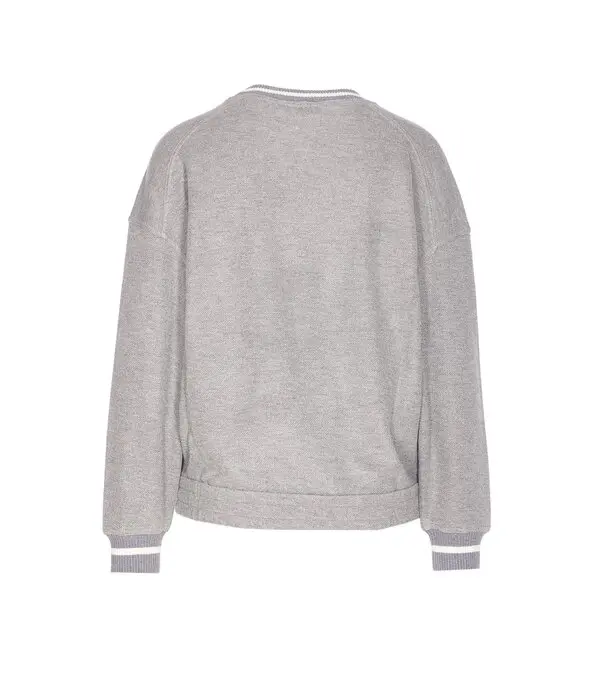 Brunello Cucinelli Embroidered Detail Crew Neck Sweater