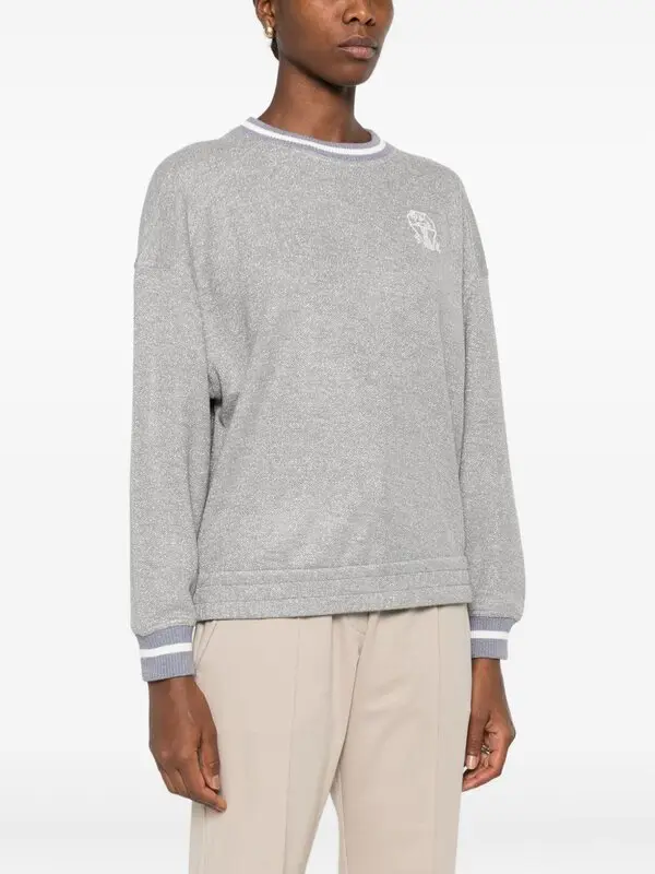 Brunello Cucinelli Logo Embroidered Long-sleeve Sweater