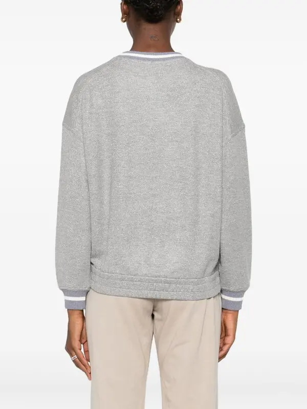 Brunello Cucinelli Logo Embroidered Long-sleeve Sweater