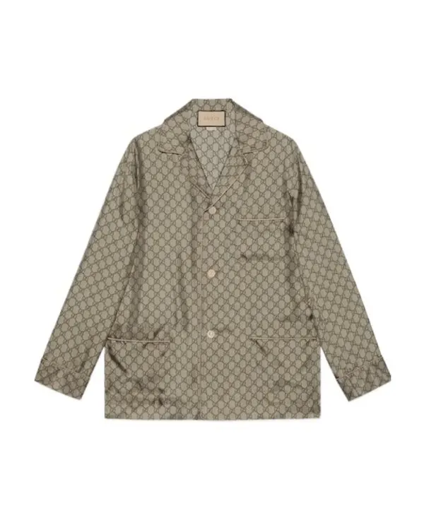 Gucci Gg Supreme Satin Shirt - Nude