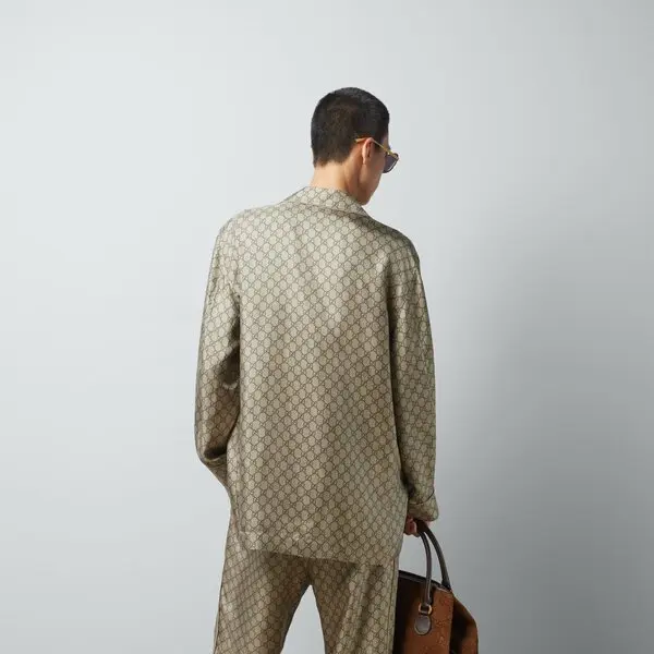 Gucci Gg Supreme Satin Shirt