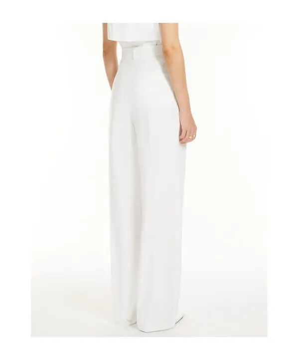 Sportmax High-waisted Cotton Trousers With Pleats
