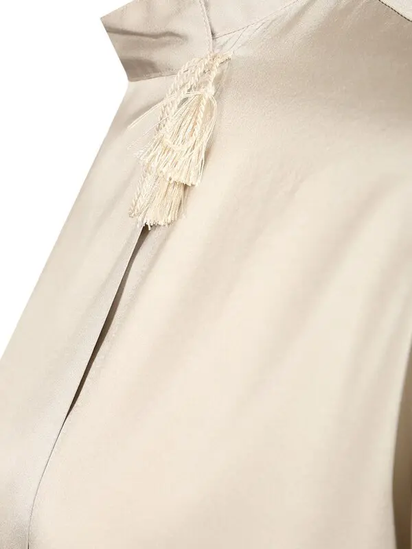 FORTE_FORTE Silk Satin Tasseled Blouse - No