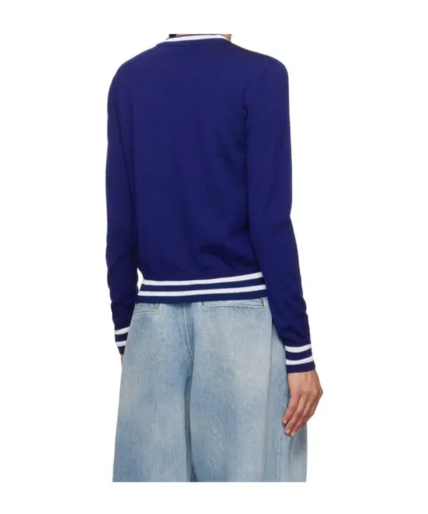 Balmain Striped Logo Pullover