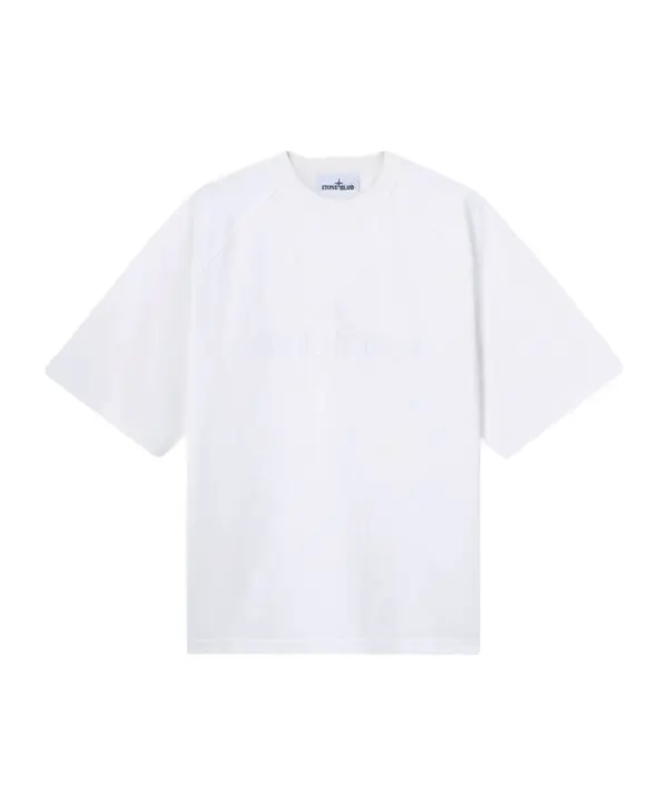 Stone Island Oversized-fit Short-sleeve T-shirt With Logo Embroidery - White