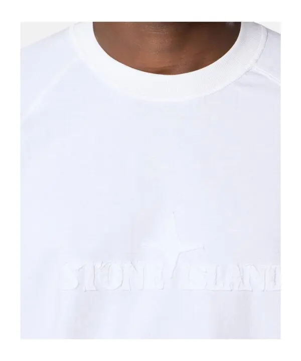 Stone Island Oversized-fit Short-sleeve T-shirt With Logo Embroidery - White
