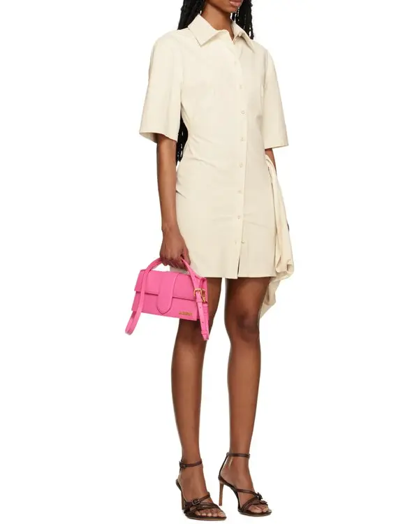 Jacquemus Draped Mini Shirt Dress - White