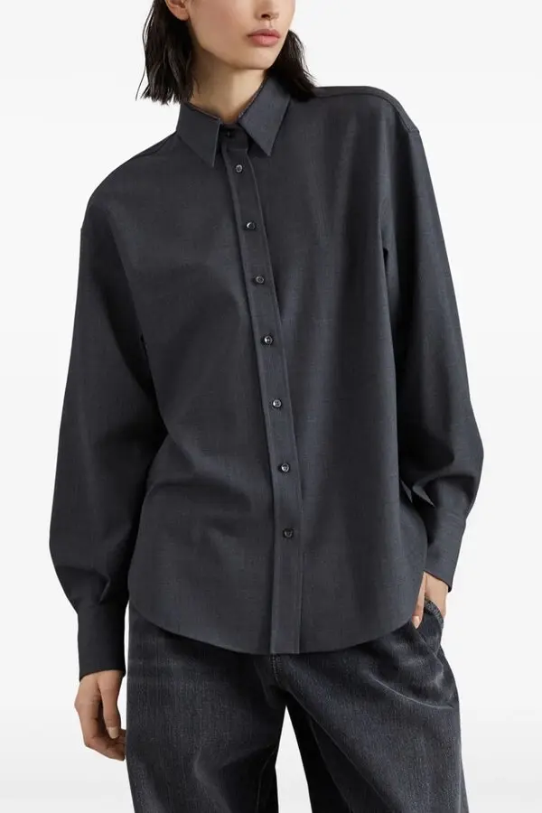 Brunello Cucinelli Monili Detailed Long-sleeved Shirt
