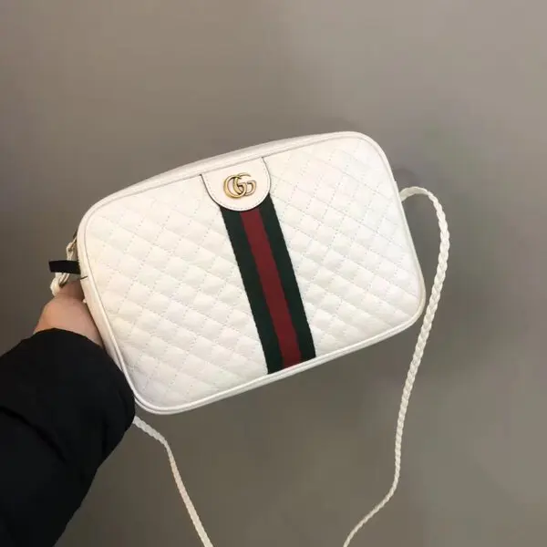 Gucci Quilted Leisure Shoulder Bag - White