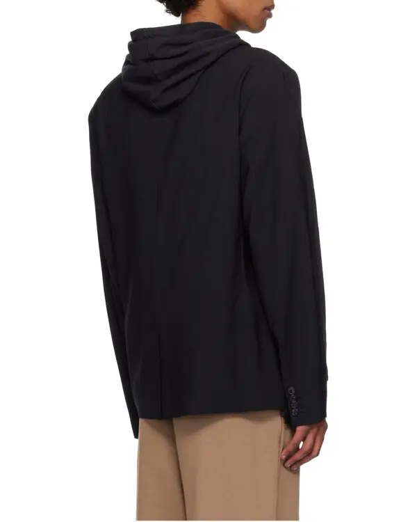 MAISON MARGIELA Numbers Motif Drawstring Hoodie - Black