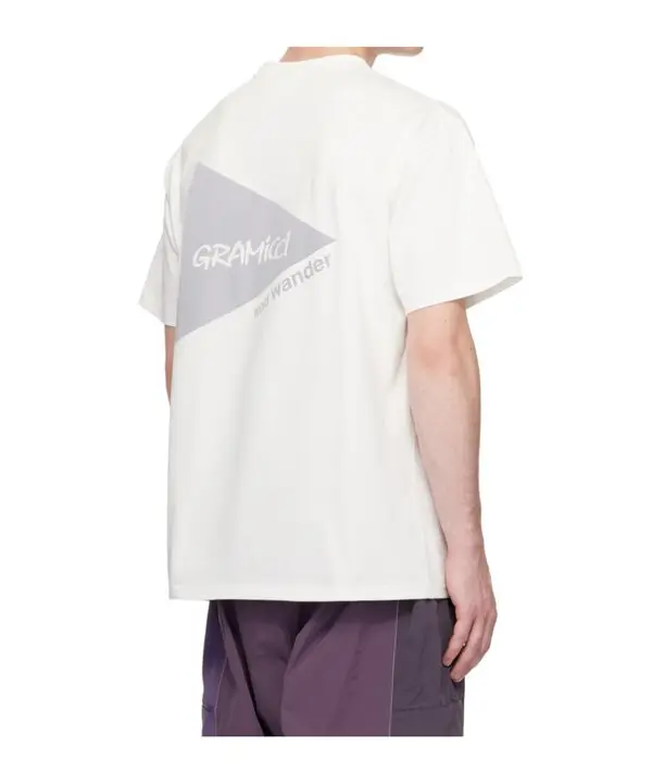 AND WANDER Logo-print T-shirt - White
