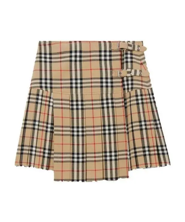 Burberry Vintage Check Kilt Skirt - Archives Beige