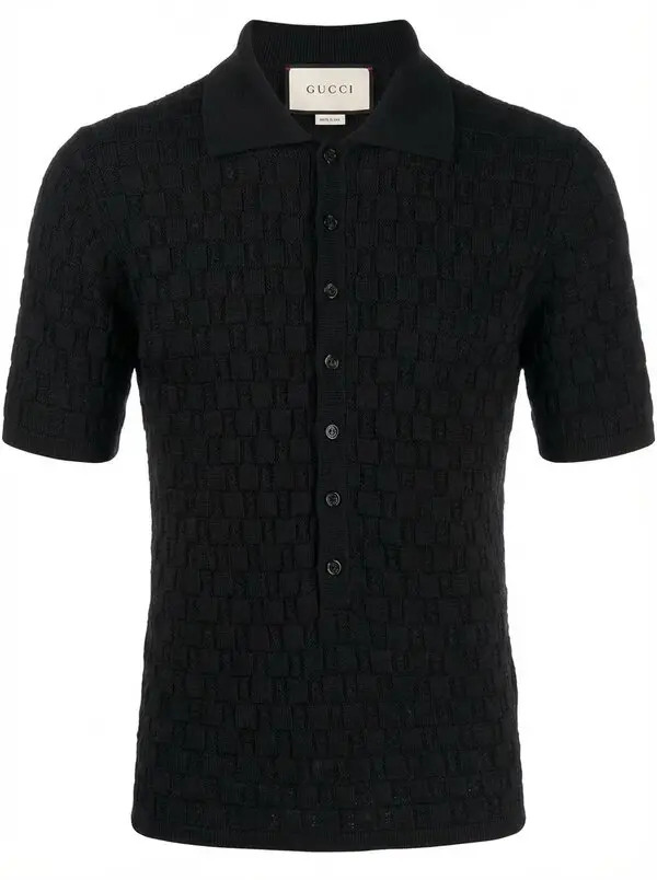 Gucci Geometric G Knitted Polo Shirt