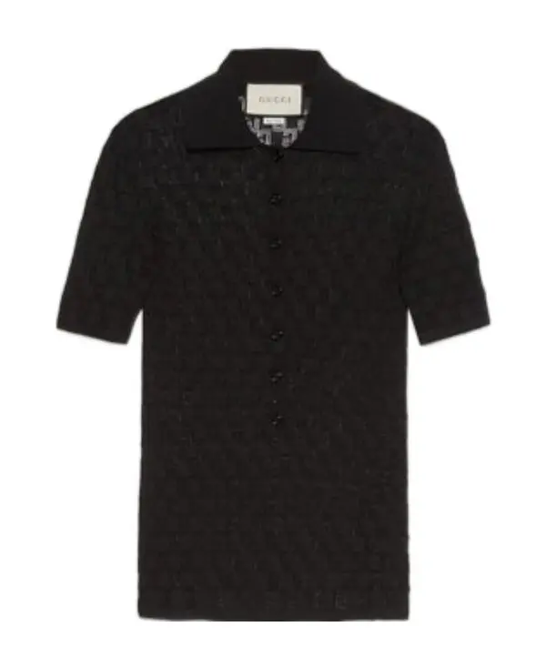 Gucci Geometric G Knitted Polo Shirt