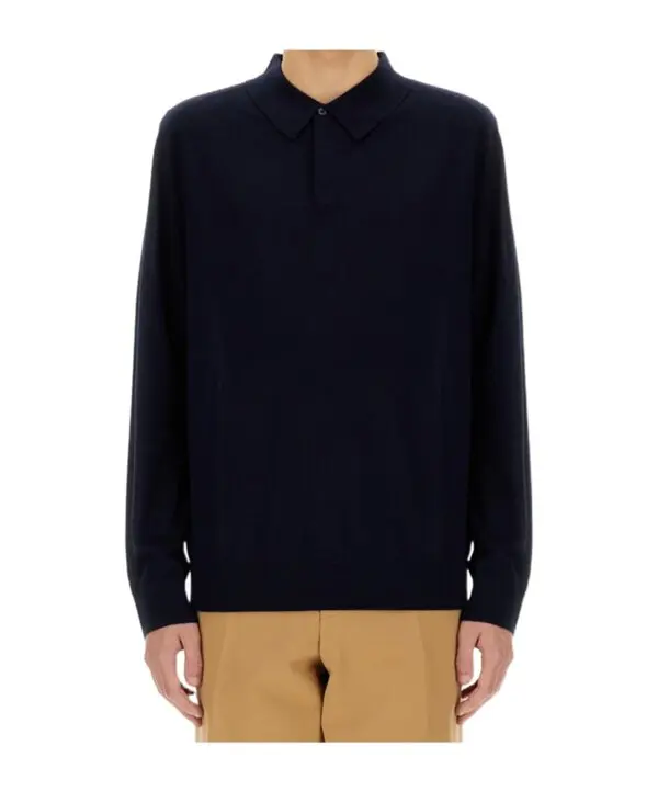 Paul Smith Long-sleeve Knitted Polo Shirt - Black