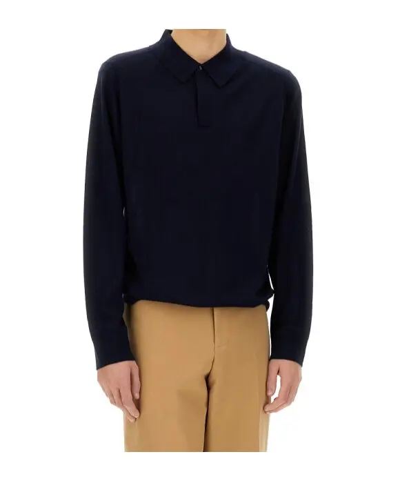 Paul Smith Long-sleeve Knitted Polo Shirt - Black